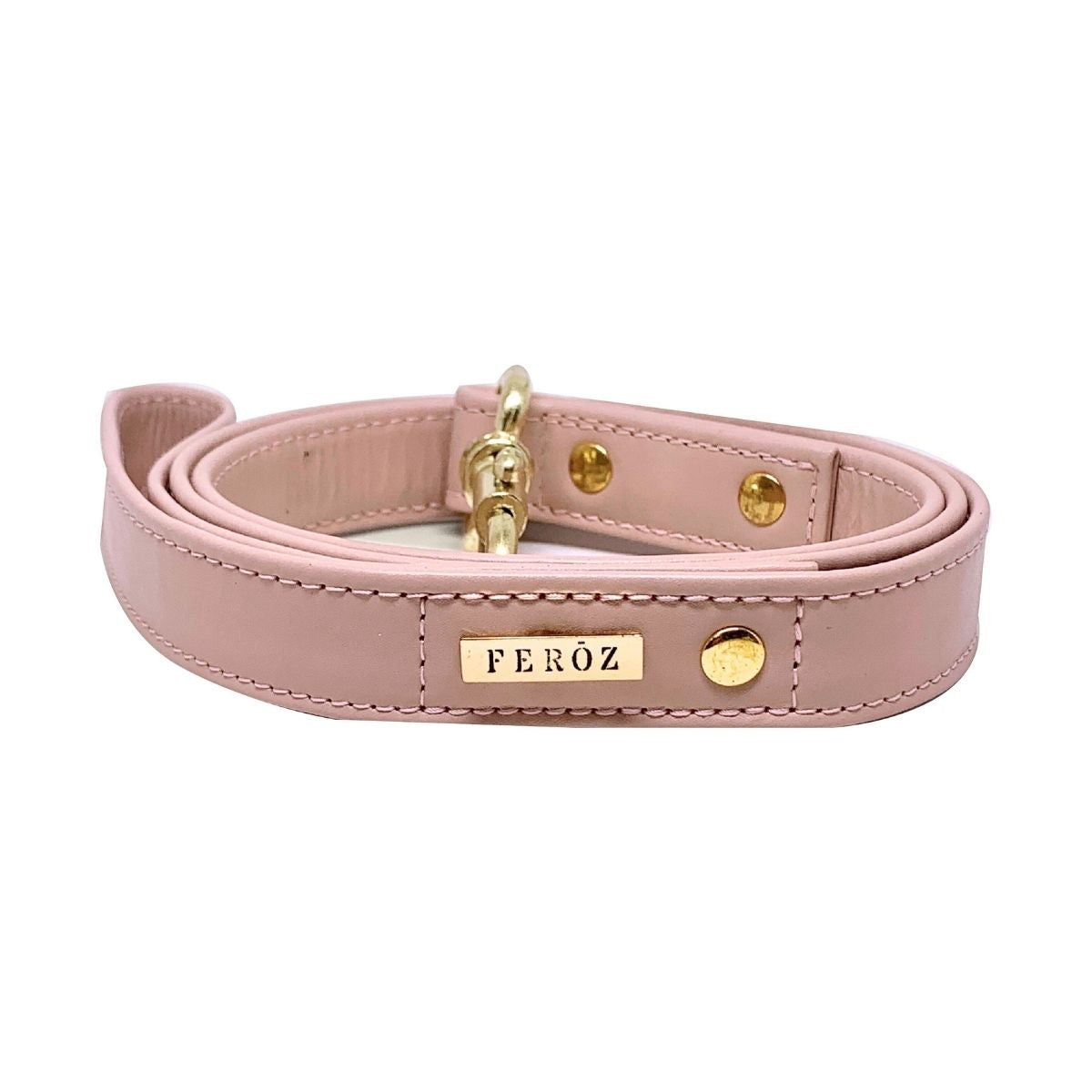 Correa Para Perro Cuero Rosa Pálido – Feroz Pet Fashion